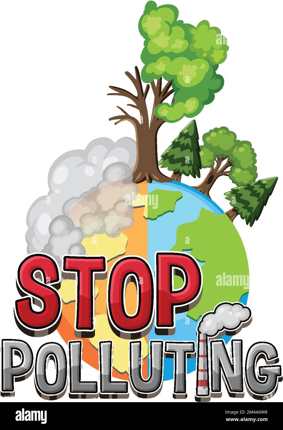 Stop pollution banner vector concept illustration Stock Vector Image ...