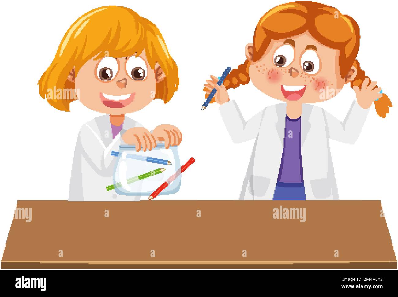 Child excited science experiment Stock Vector Images - Alamy