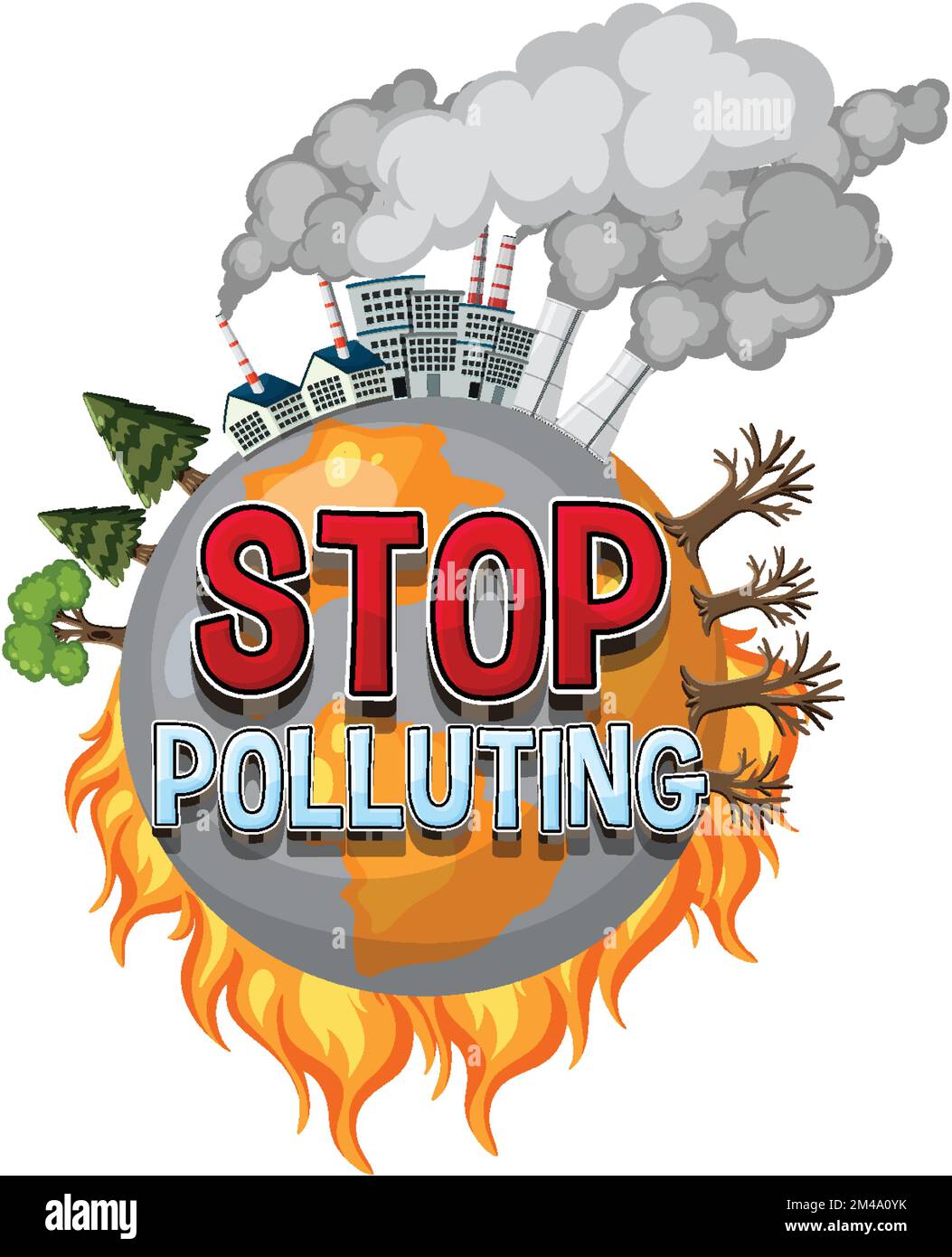 Stop pollution banner vector concept illustration Stock Vector Image ...