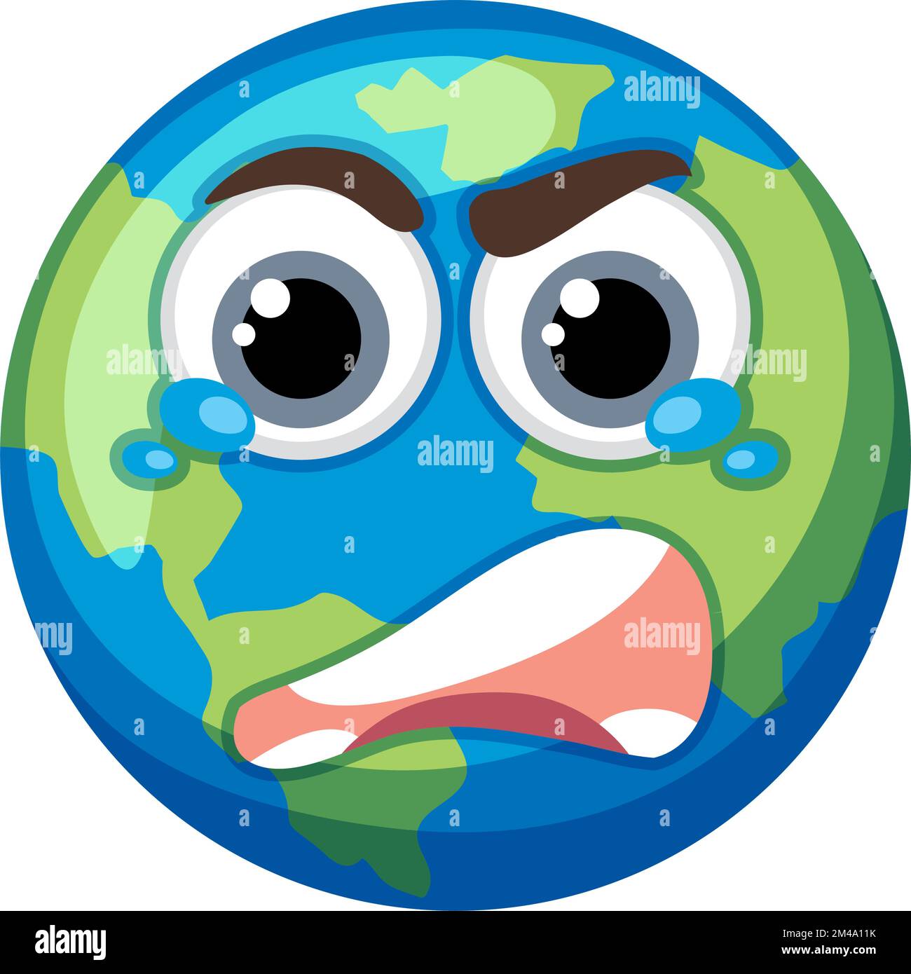 A Crying Earth Cartoon Illustration Stock Vector Image And Art Alamy