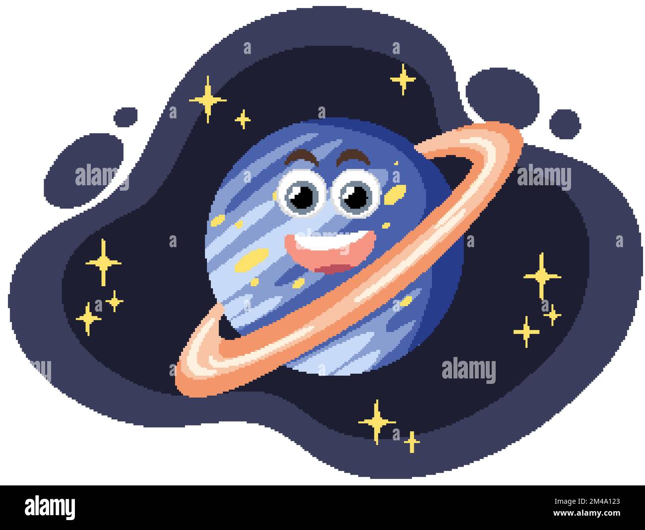 Saturn with face expression in the space illustration Stock Vector ...