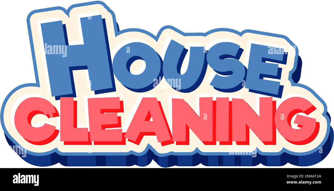 House Cleaning text for banner or poster design illustration Stock ...