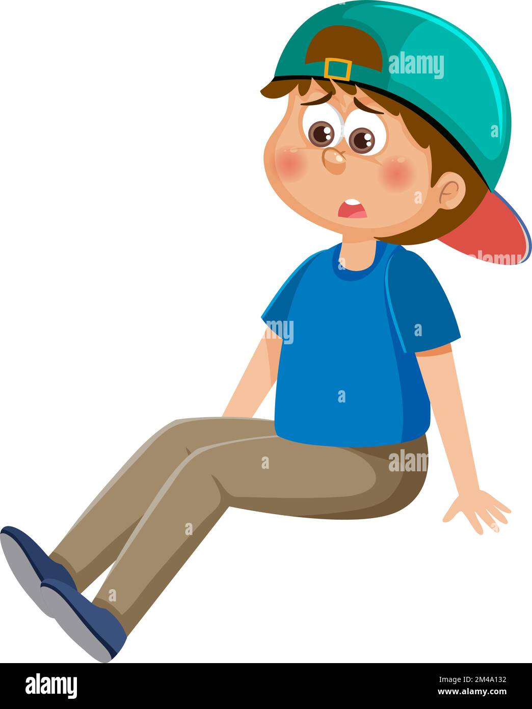 A boy sitting with sad expression illustration Stock Vector Image & Art ...