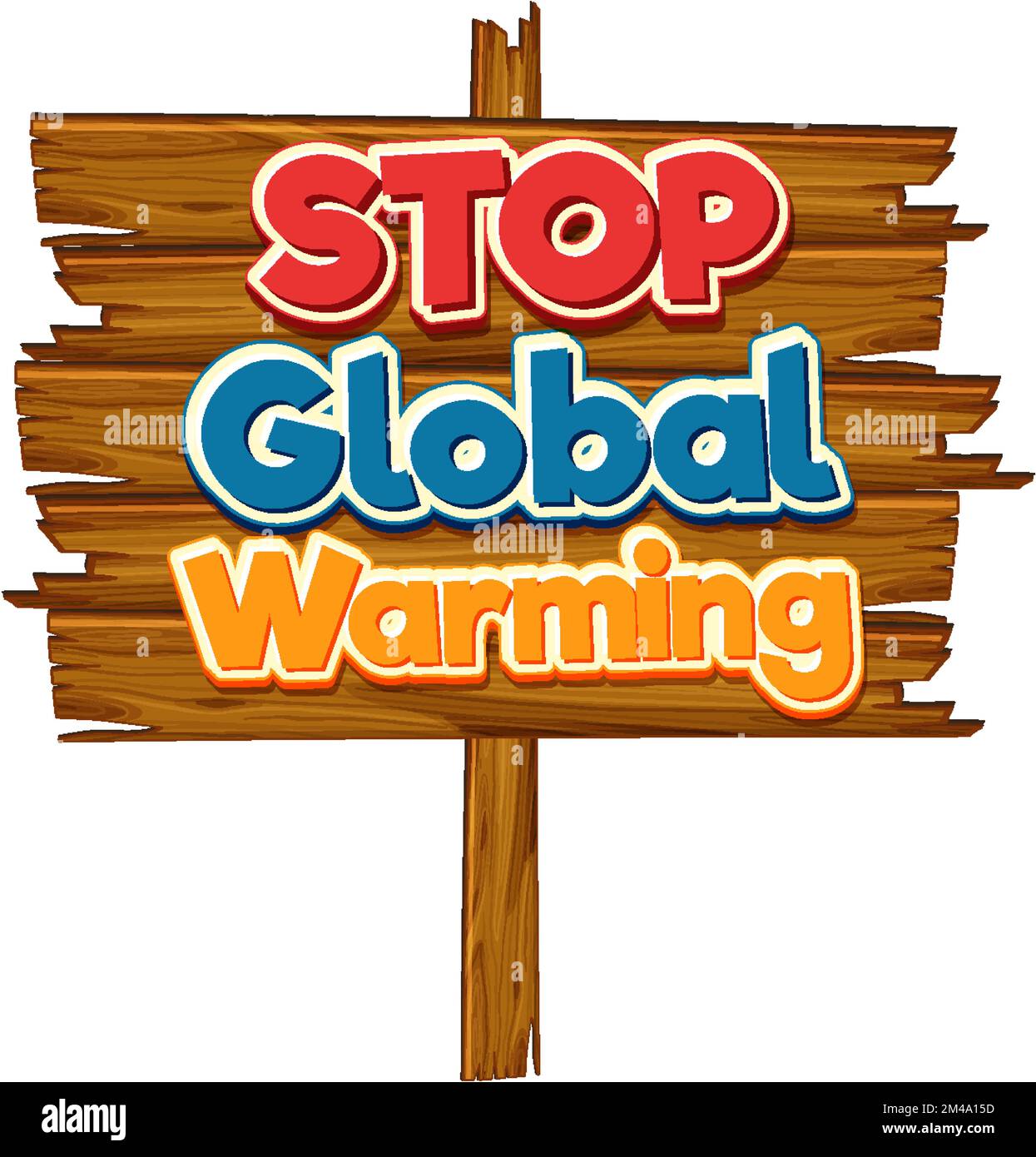 Stop global warming text for banner or poster design illustration Stock ...