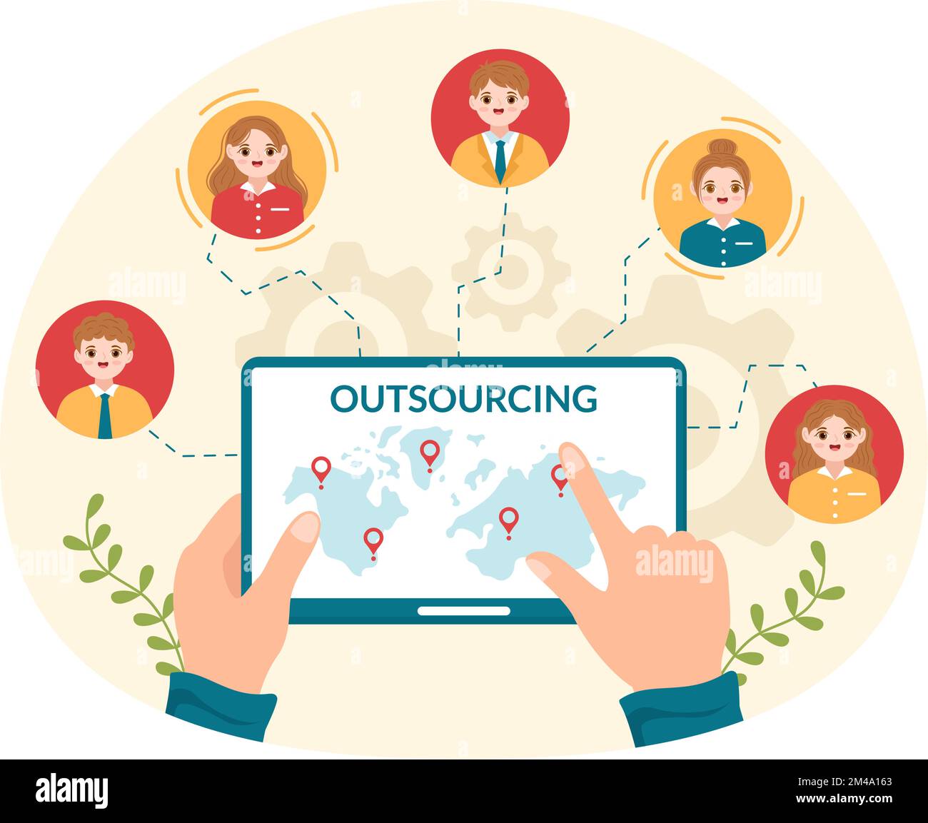 Outsourcing Business with Idea of Teamwork, Company Development ...