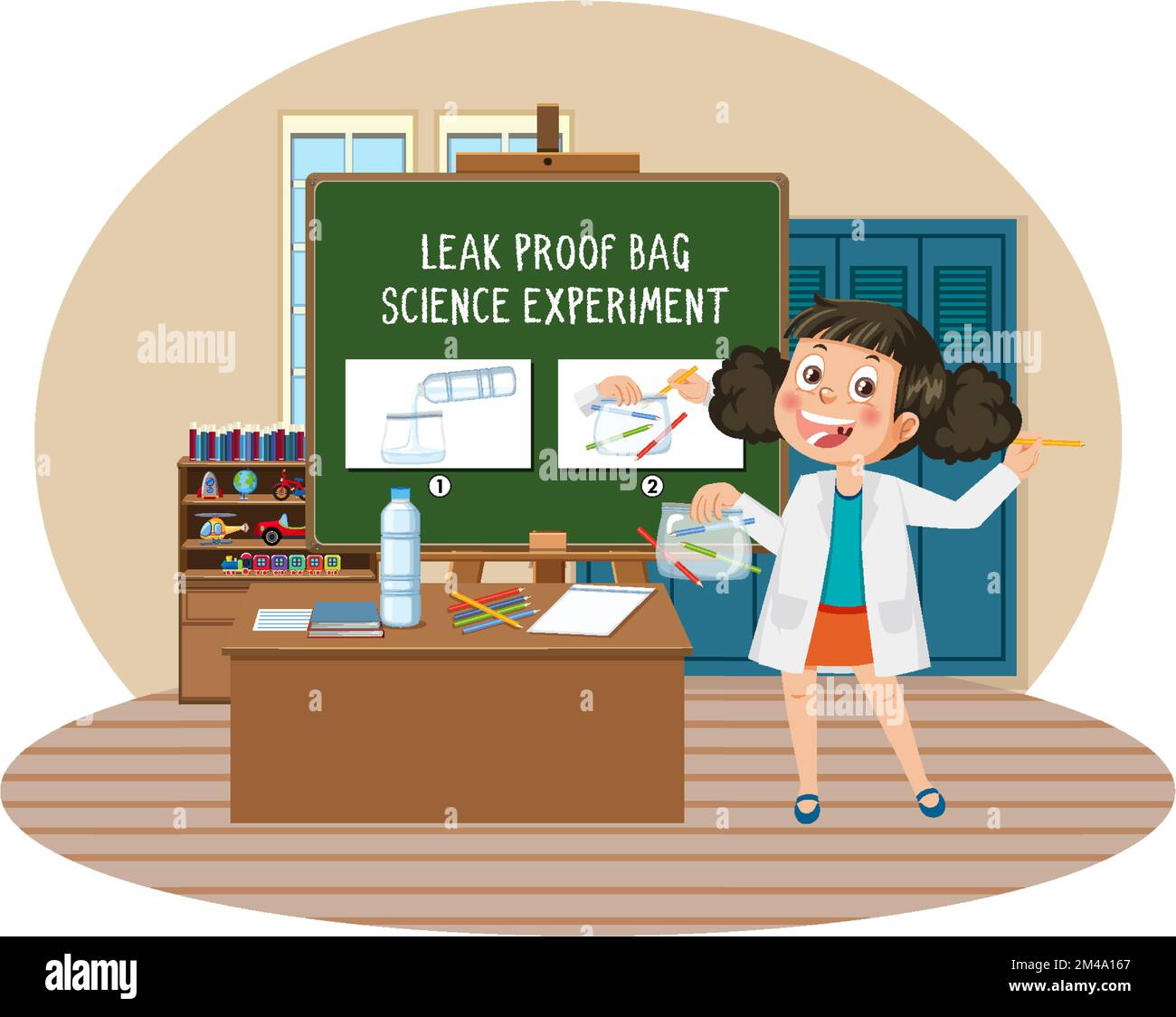 Leak proof bag science experiment illustration Stock Vector Image & Art ...