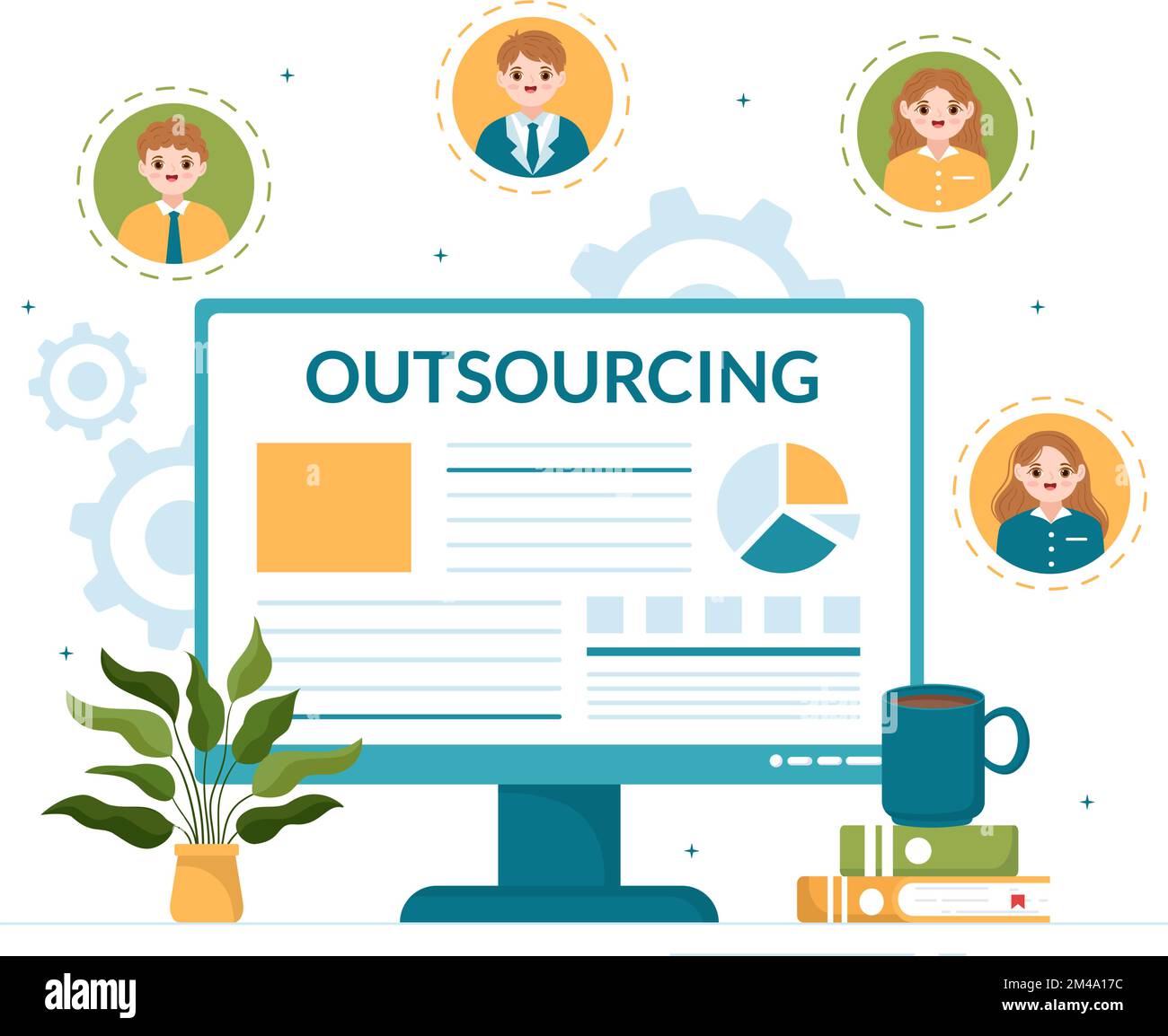 Outsourcing Business with Idea of Teamwork, Company Development ...