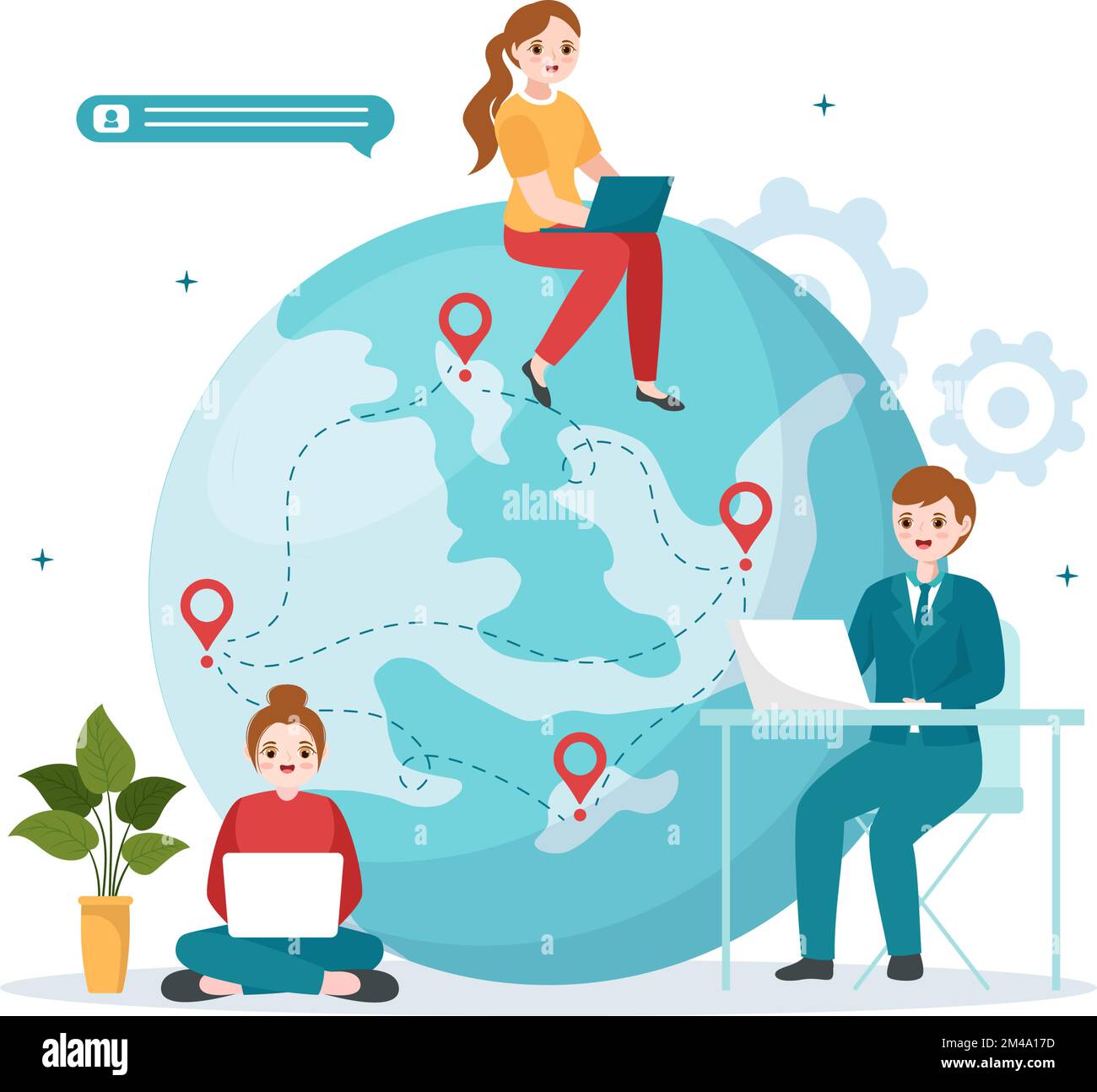 Outsourcing Business with Idea of Teamwork, Company Development ...