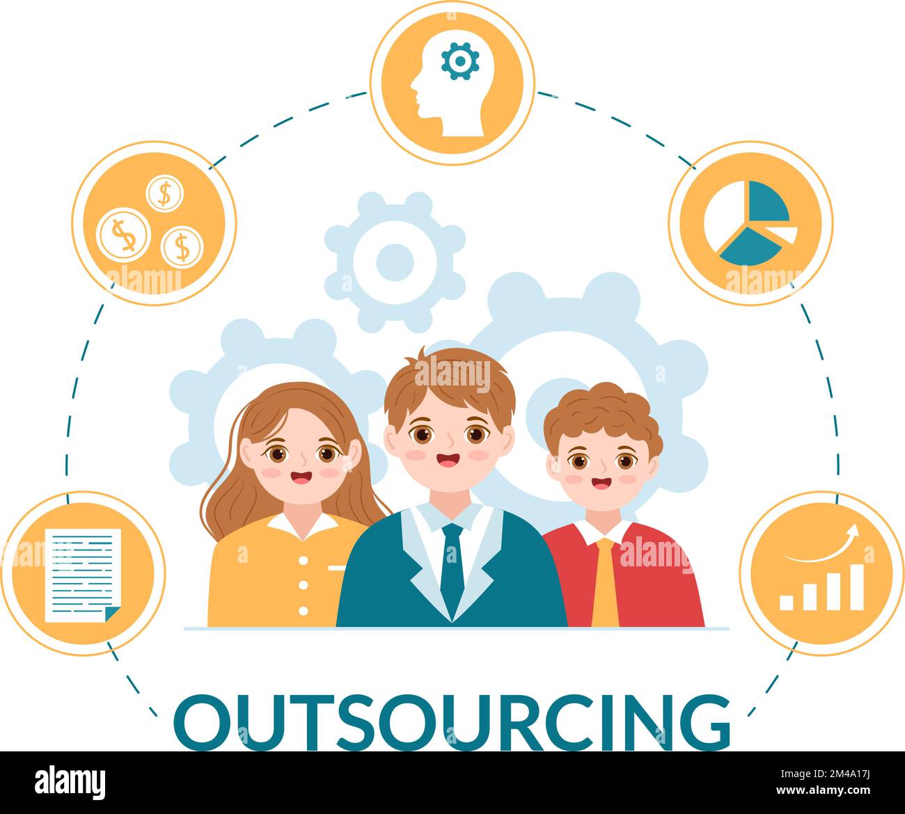 Outsourcing Business with Idea of Teamwork, Company Development ...