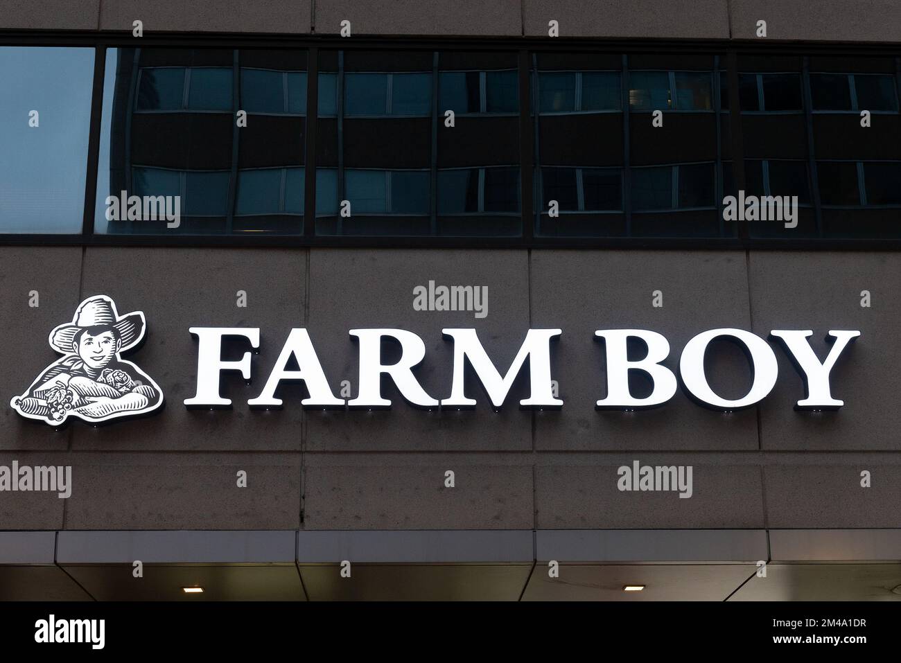 Toronto, Canada – December 10, 2022: View at Farm Boy retail store logo ...
