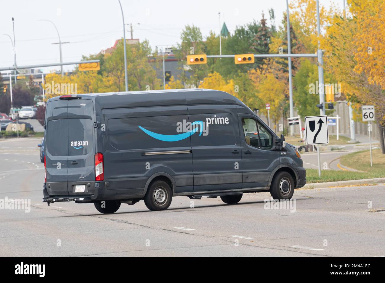 30 September 2022 - Amazon prime delivery van out for deliveries Stock ...