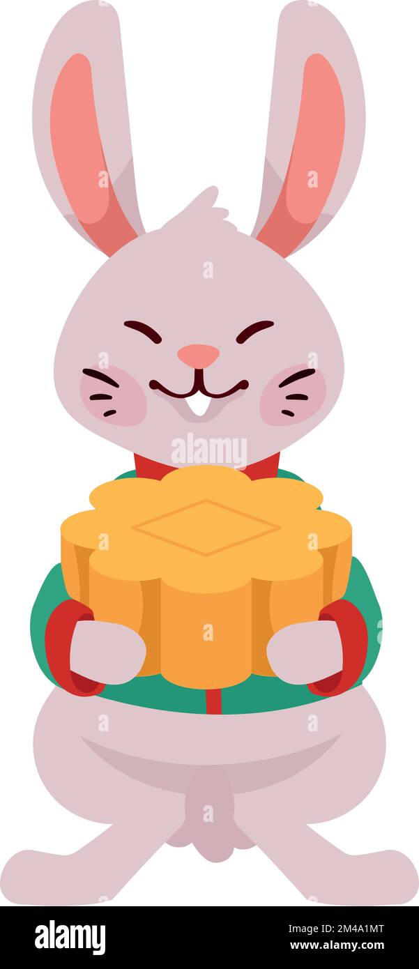 asian rabbit with mooncake Stock Vector Image & Art - Alamy