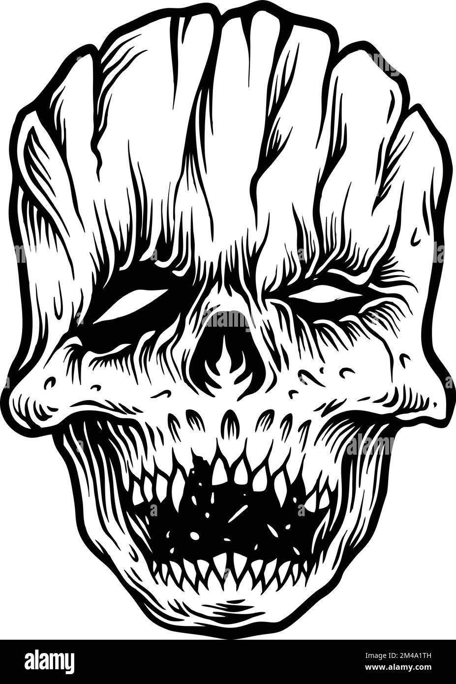 Zombie Face Mask Halloween outline vector illustrations for your work ...