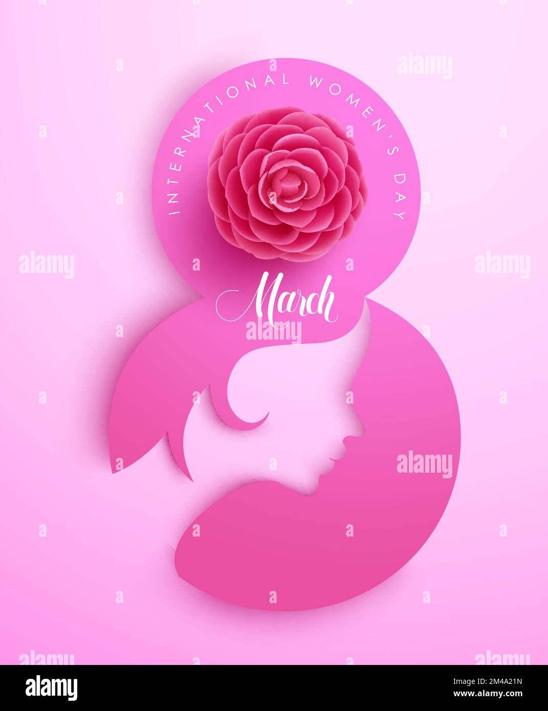 Women's day march 8 vector design. Women's day international text with ...