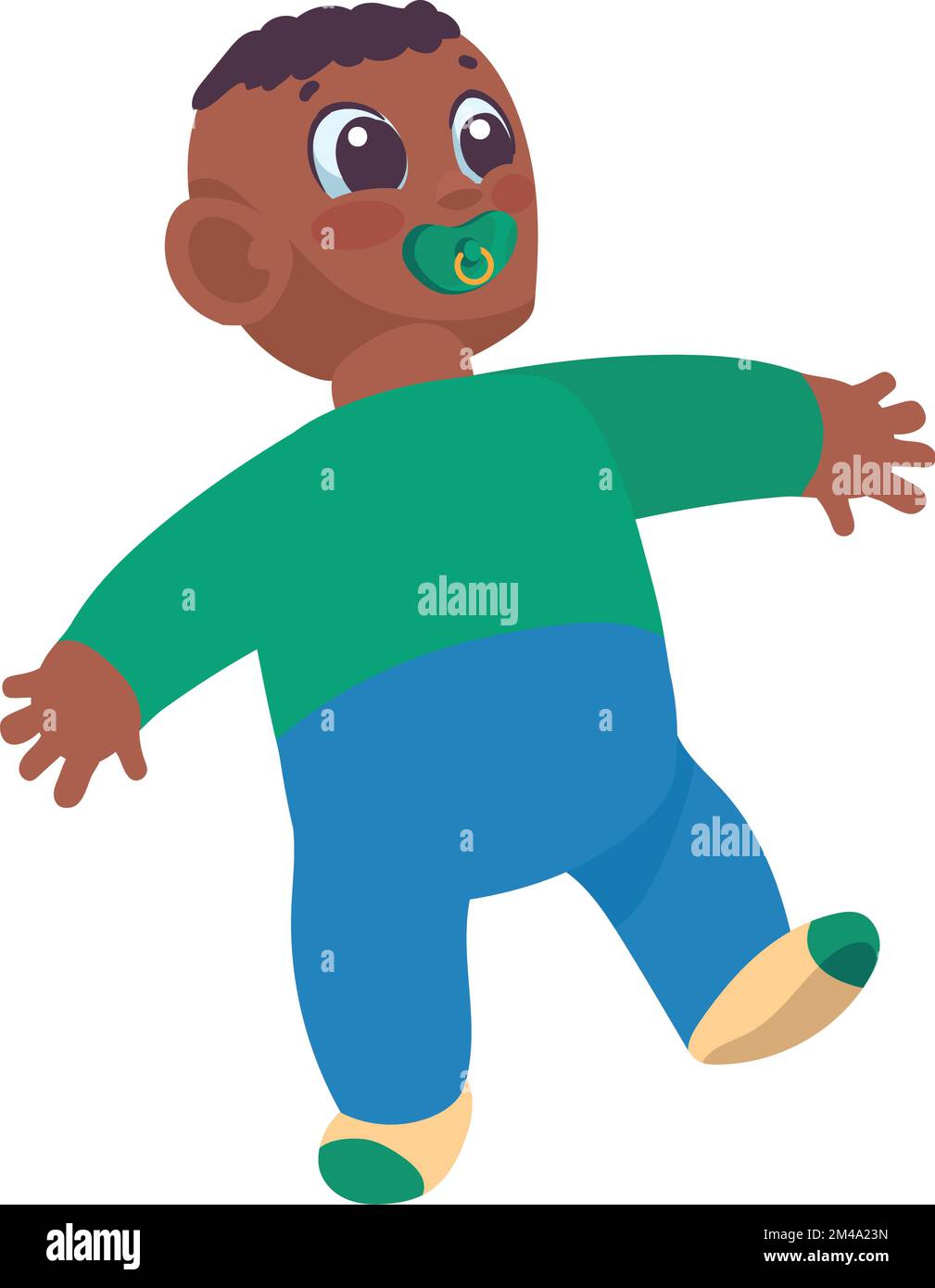 afro baby with pacifier Stock Vector Image & Art - Alamy