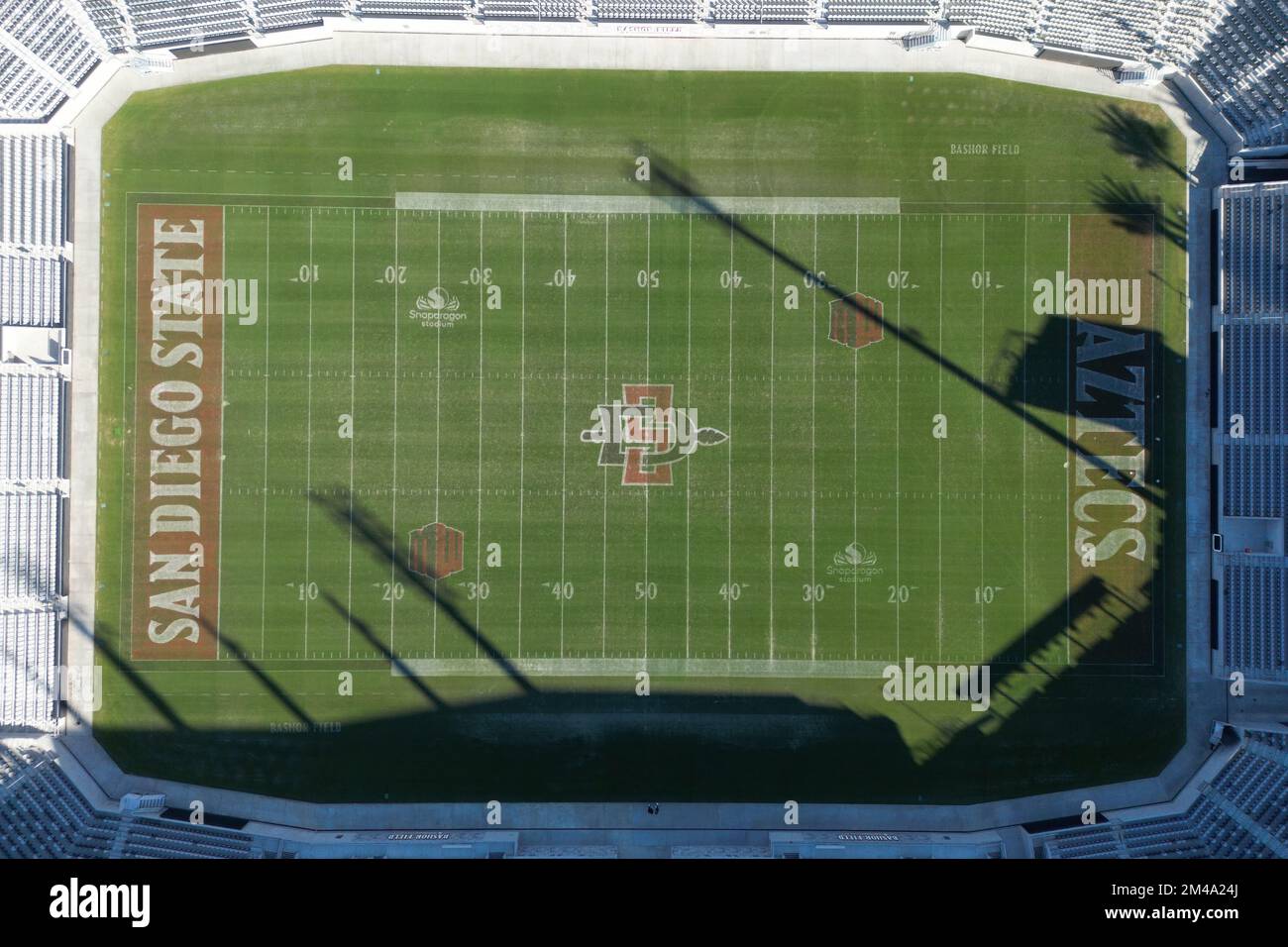 A general overall aerial view of the Snapdragon Stadium Football with San Diego State Aztecs ...