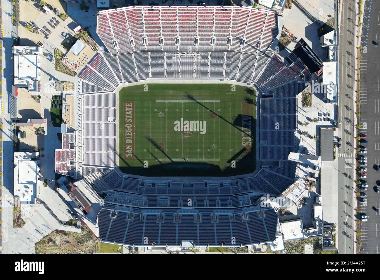 A general overall aerial view of the Snapdragon Stadium Football with San Diego State Aztecs ...