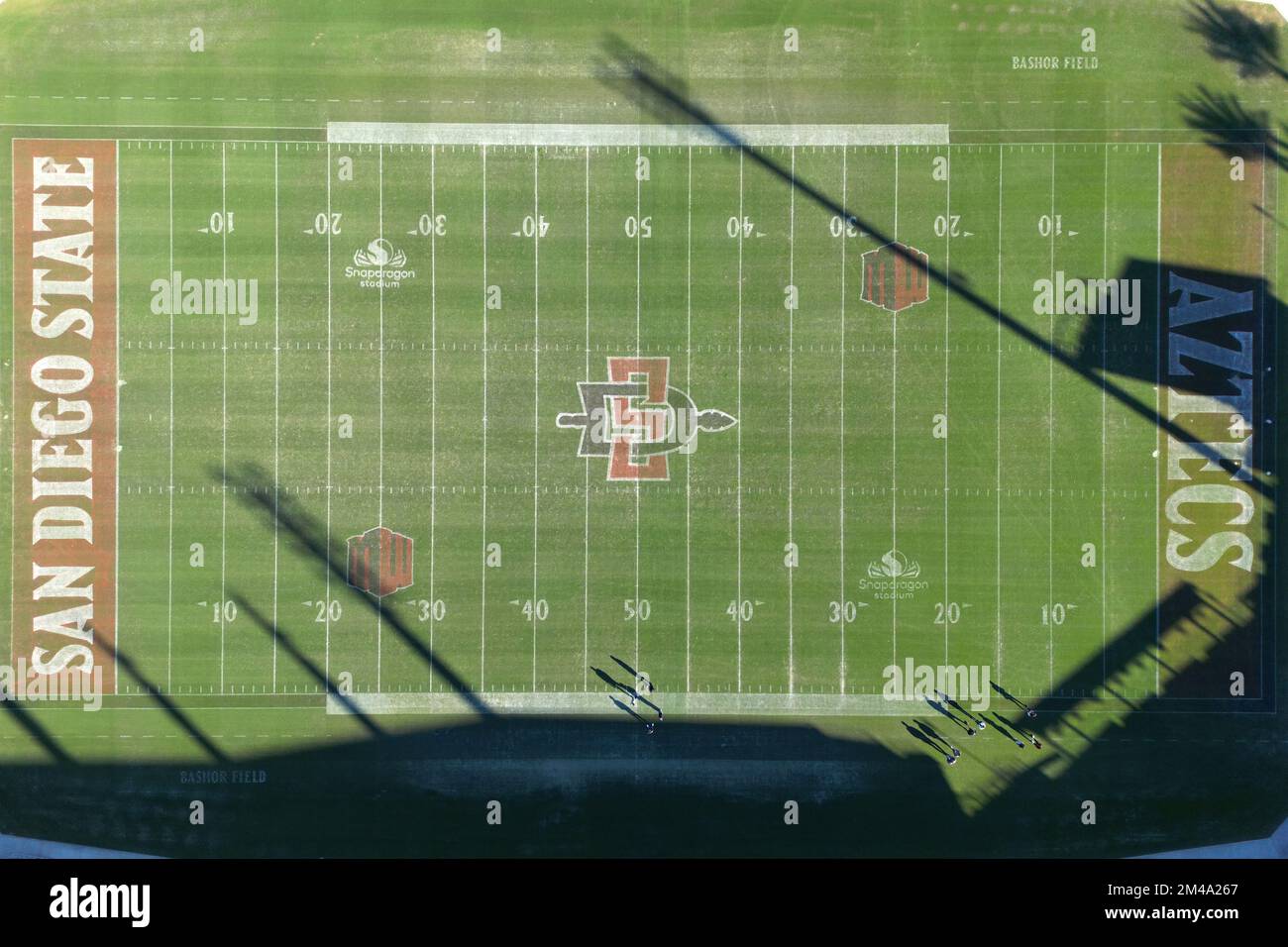 A general overall aerial view of the Snapdragon Stadium Football with ...