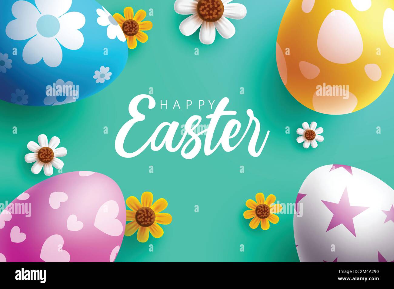 Happy easter text vector design. Easter happy typography in empty space ...
