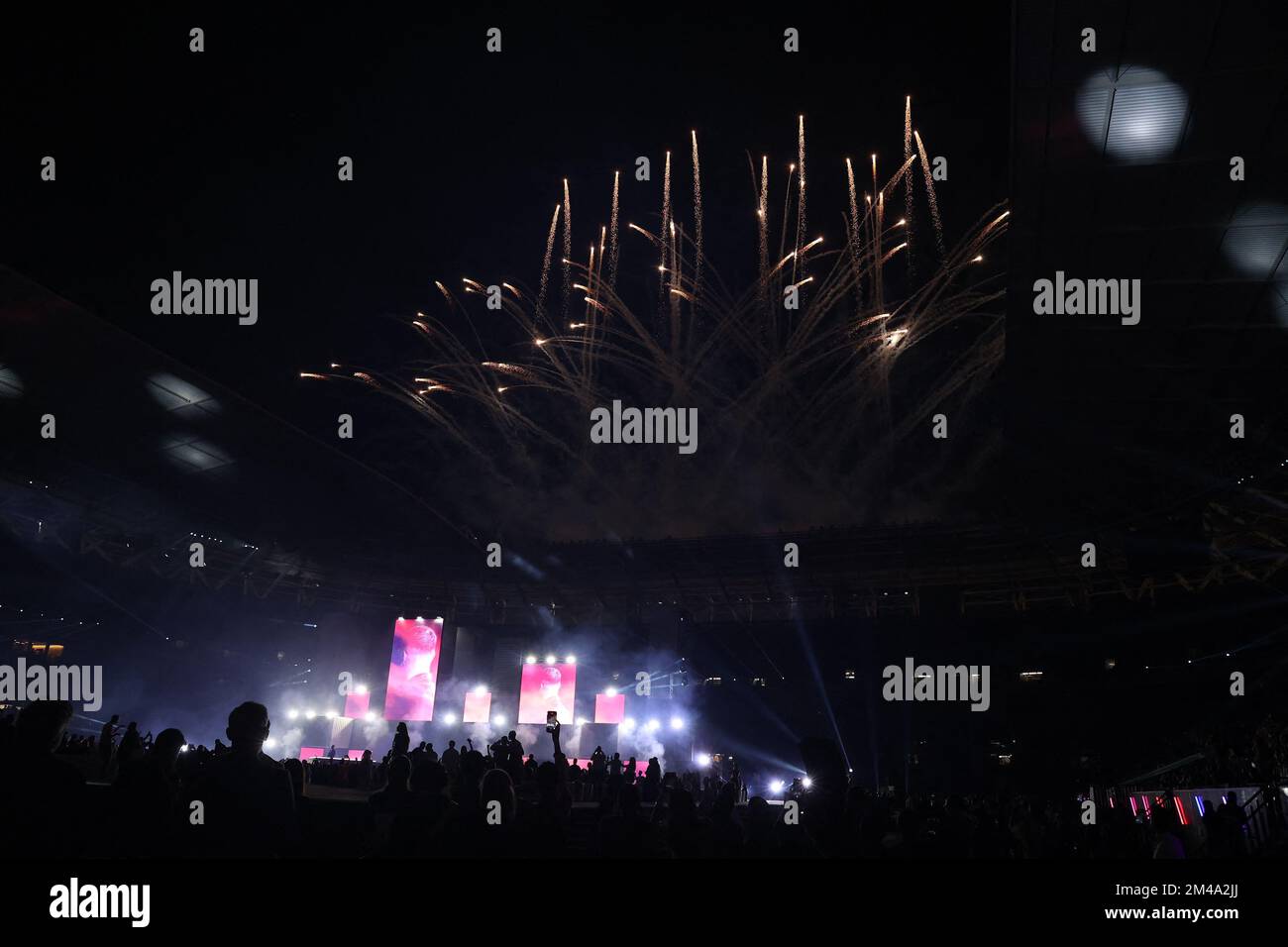A model presents a creation during Qatar Fashion United event, where ...