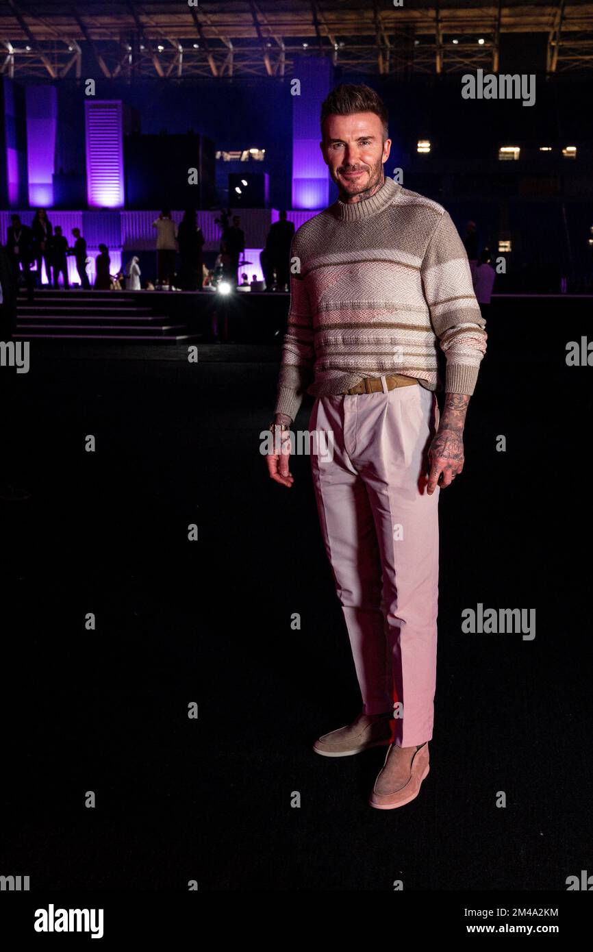 David Beckham poses for a photo with his family during Qatar Fashion ...