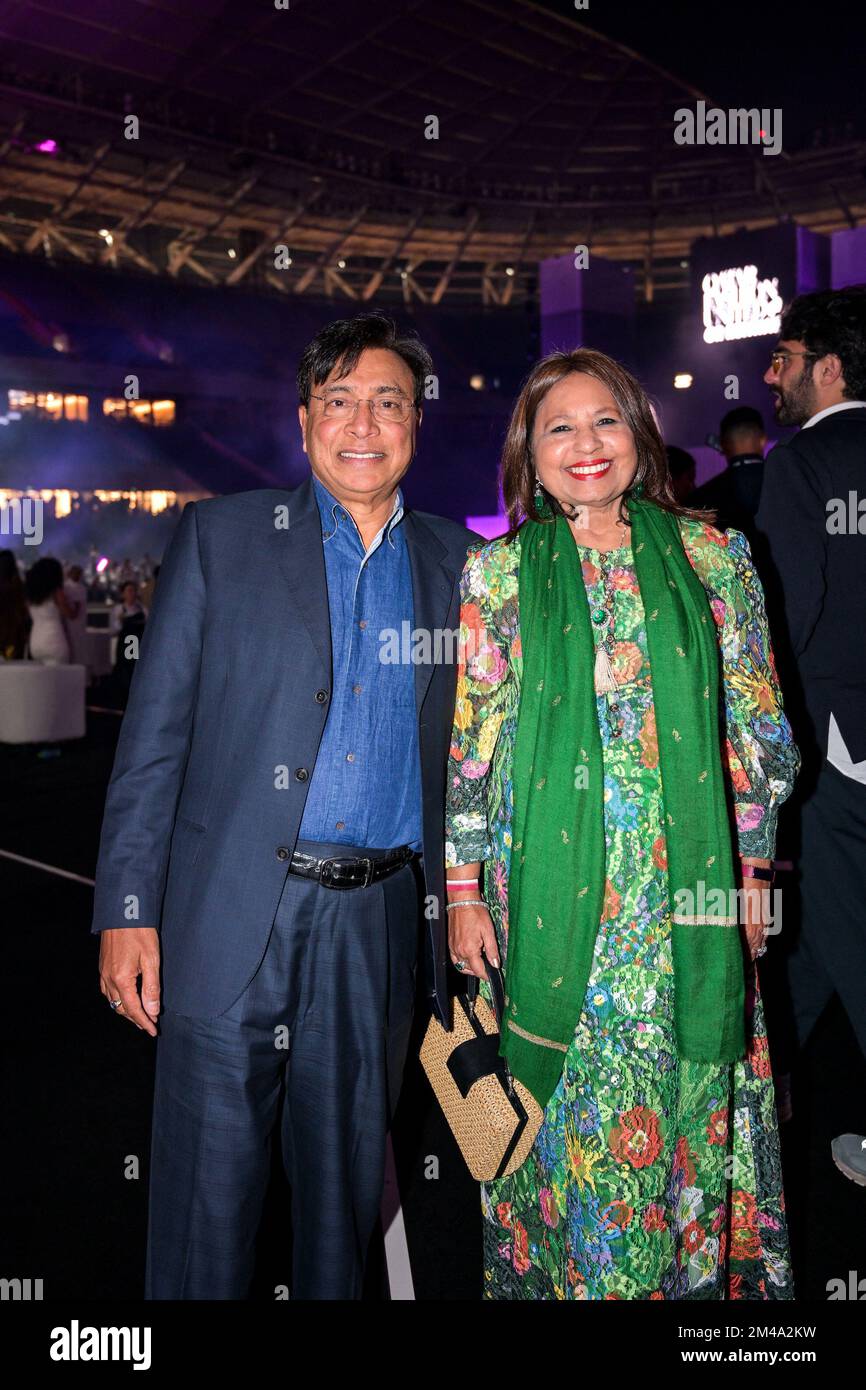 Lakshmi and Usha Mittal seen during Qatar Fashion United event, where ...