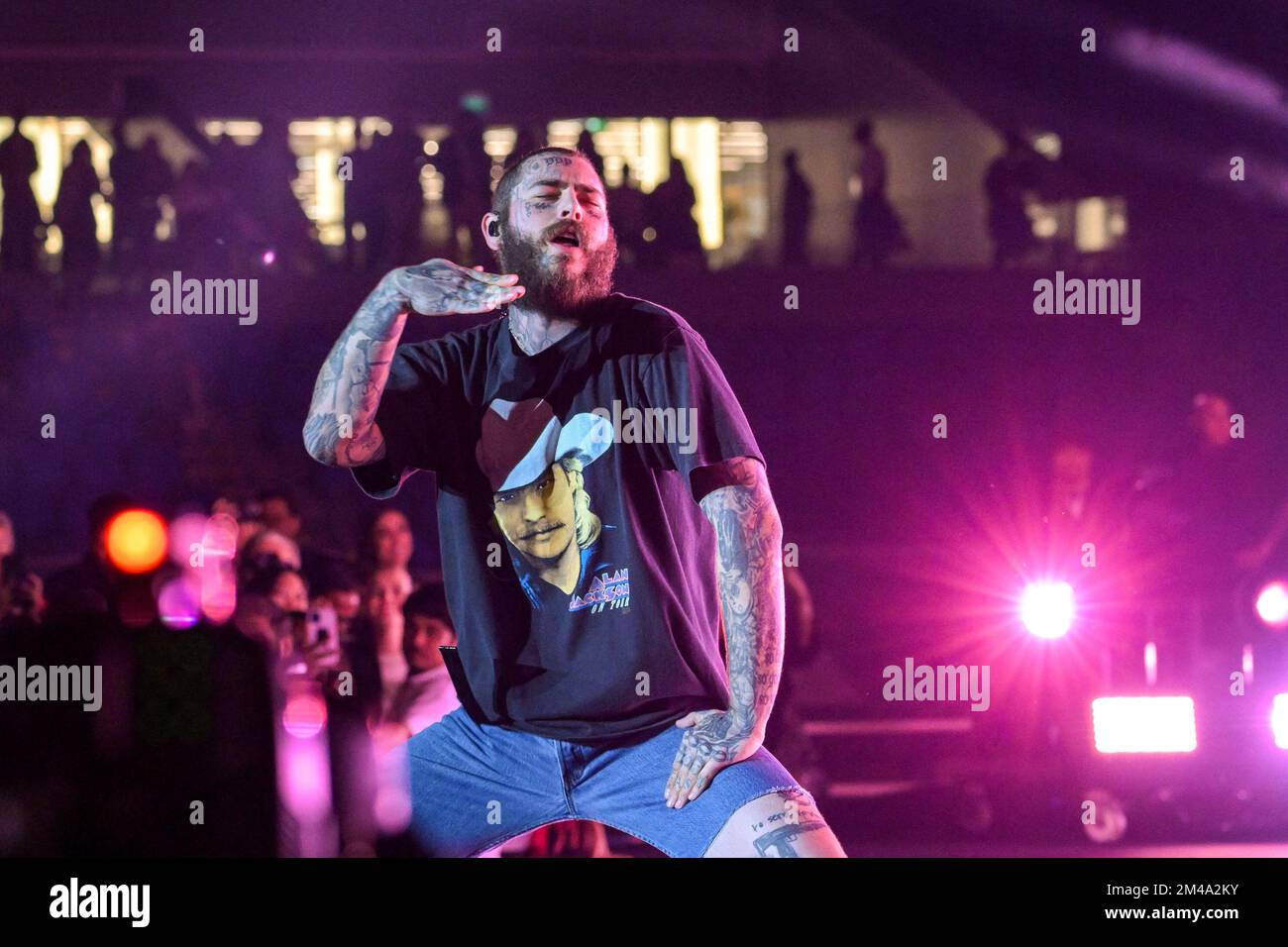 American rapper Post Malone performs during Qatar Fashion United event ...
