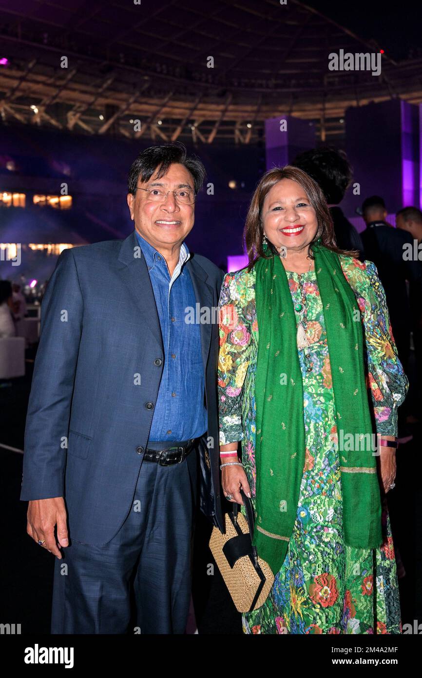 Lakshmi and Usha Mittal seen during Qatar Fashion United event, where ...