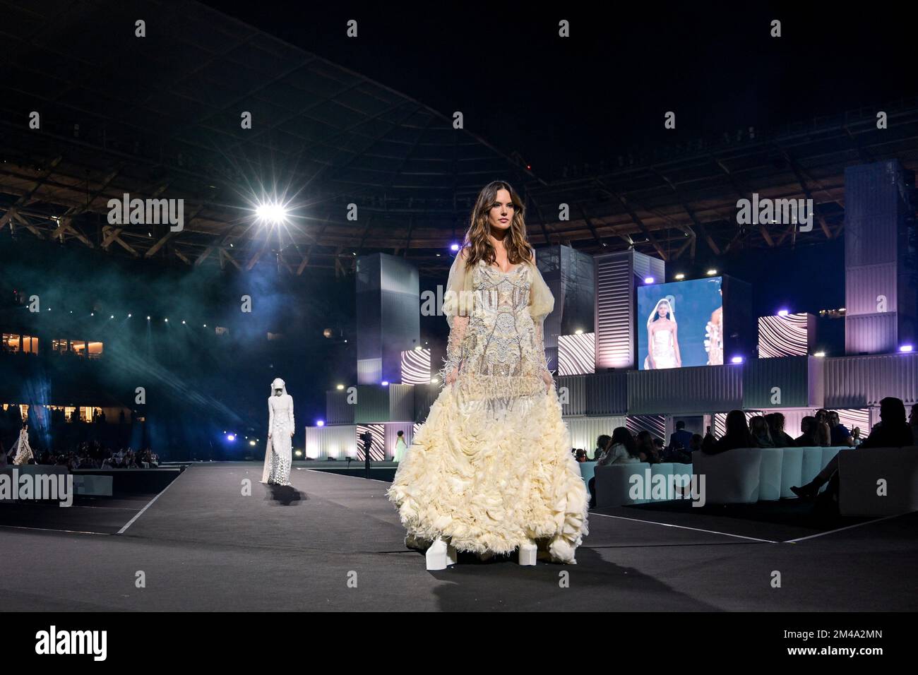 Brazilian-American model Alessandra Ambrósio presents a creation during ...