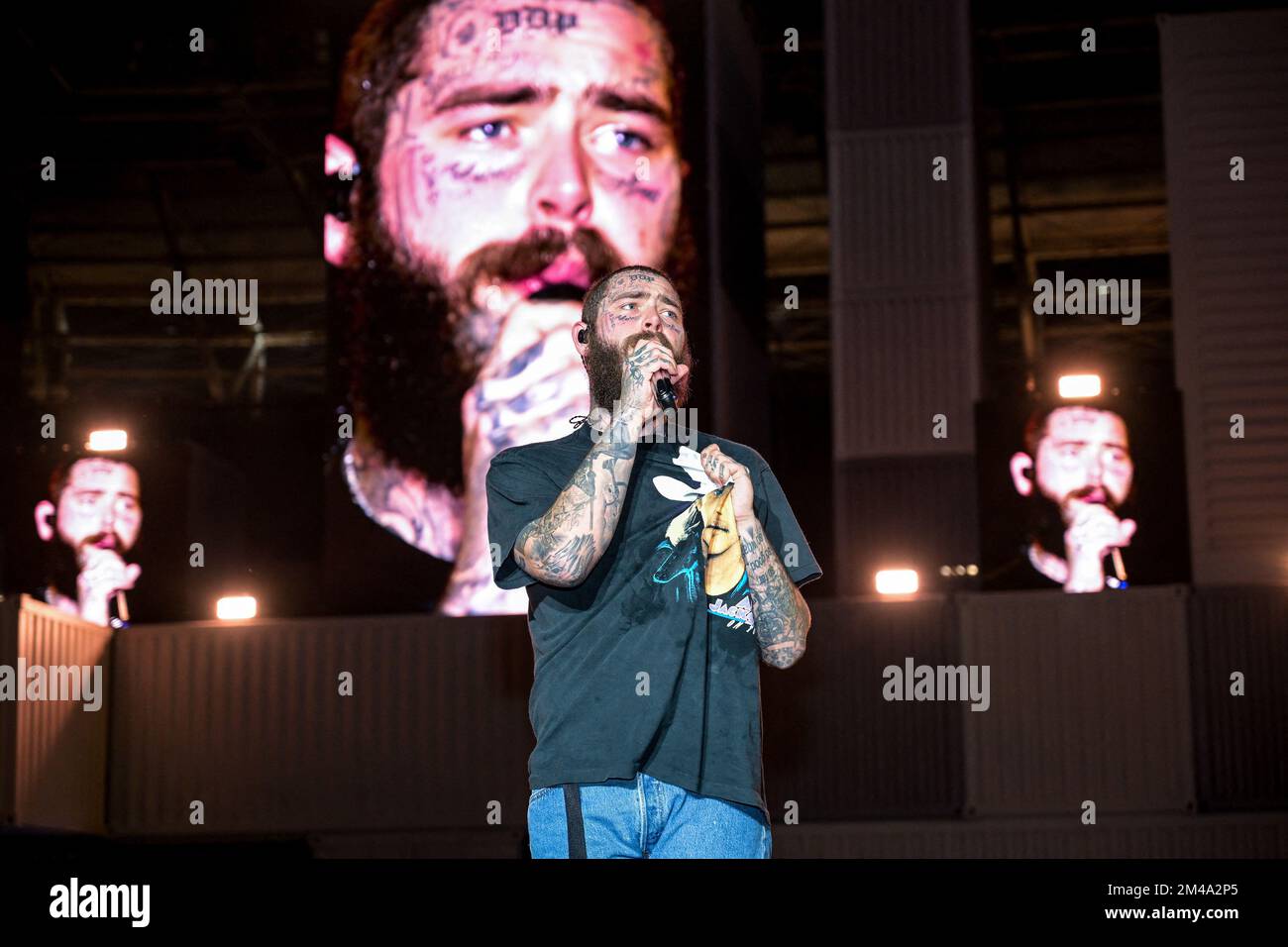 American rapper Post Malone performs during Qatar Fashion United event ...