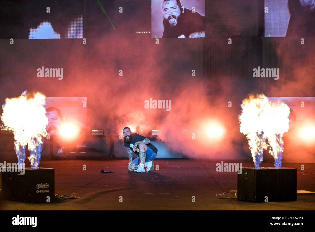 American rapper Post Malone performs during Qatar Fashion United event ...