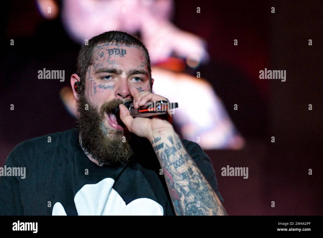 American rapper Post Malone performs during Qatar Fashion United event ...