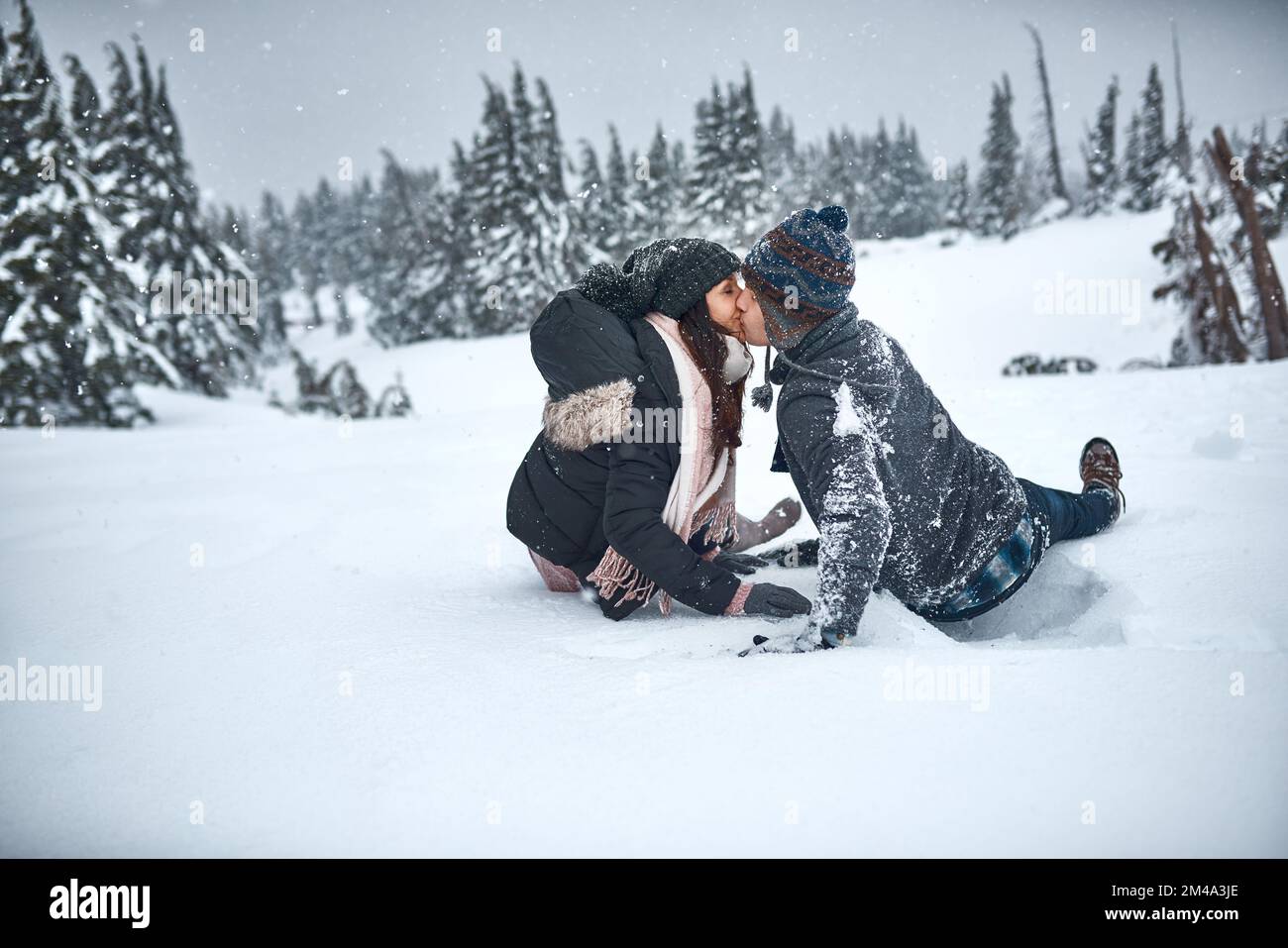 If kisses were snowflakes, Id send you a blizzard. a couple kissing ...