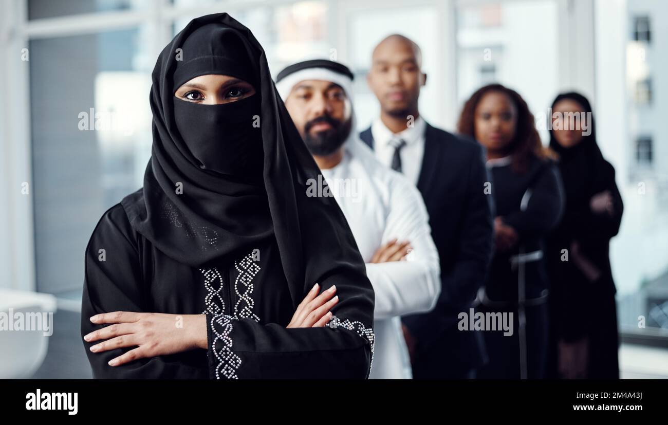 Were all in line. Cropped portrait of an attractive young arabic ...