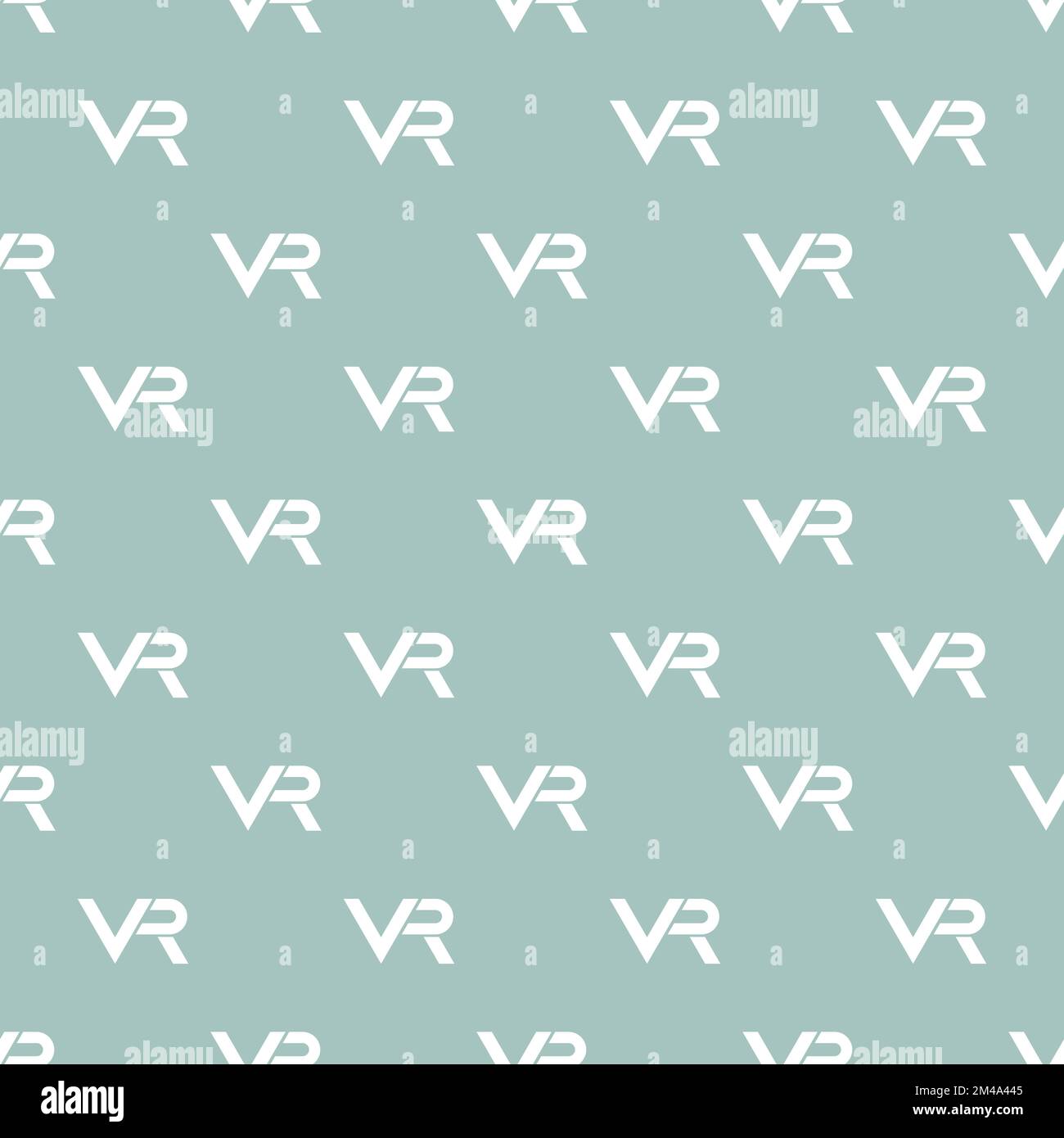 Seamless light blue and white vector pattern with VR logos. Virtual ...