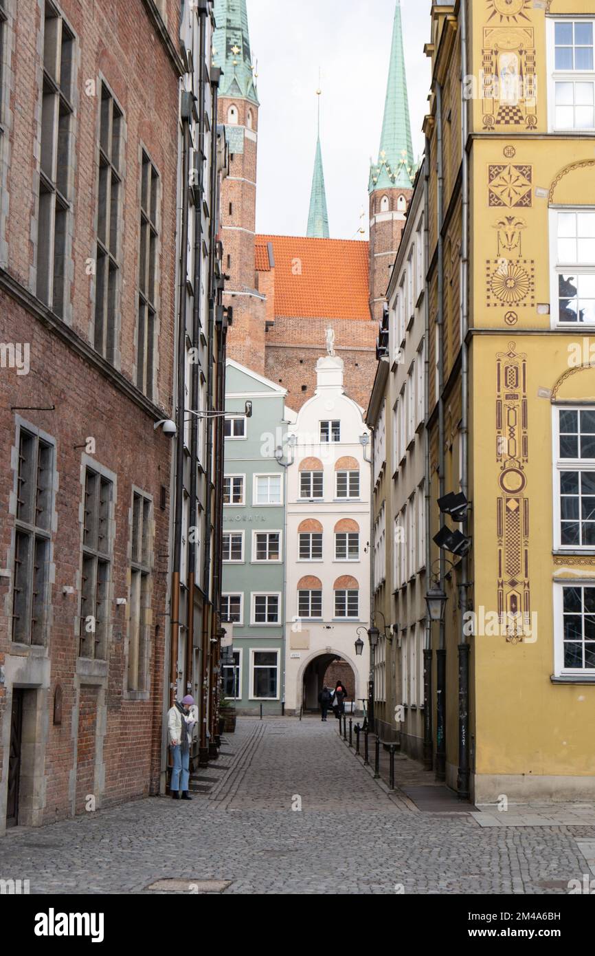 Ancient architecture of old town in Gdansk Poland. Beautiful and ...