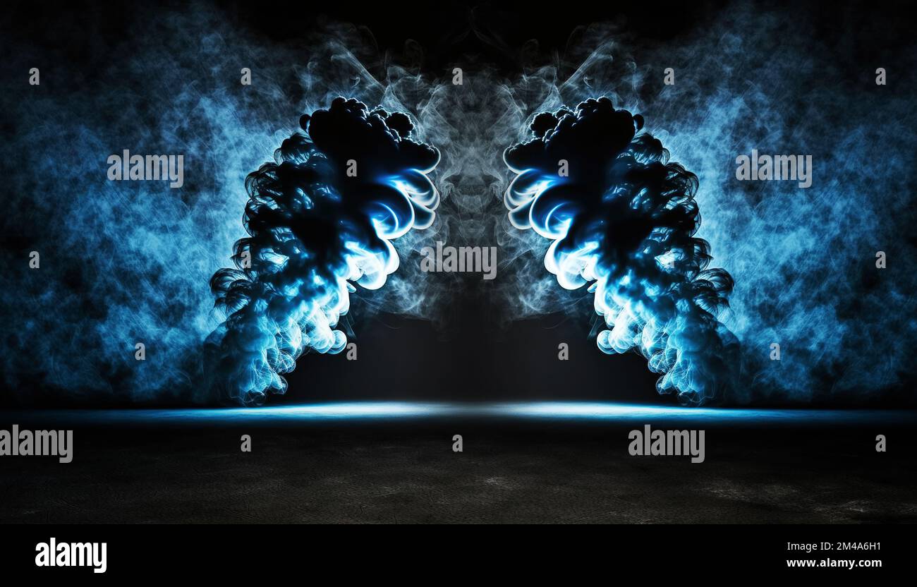 Abstract light in a dark empty Background with smoke, smog. Dark ...