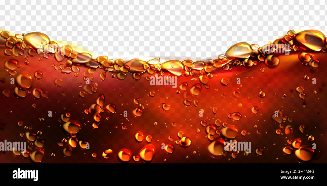 Air bubbles cola, soda drink, beer or water border. Dynamic fizzy ...