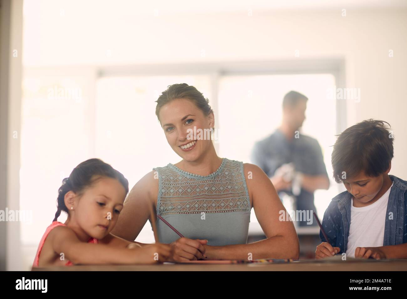 I love spending time with my kids. a woman bonding with her children ...