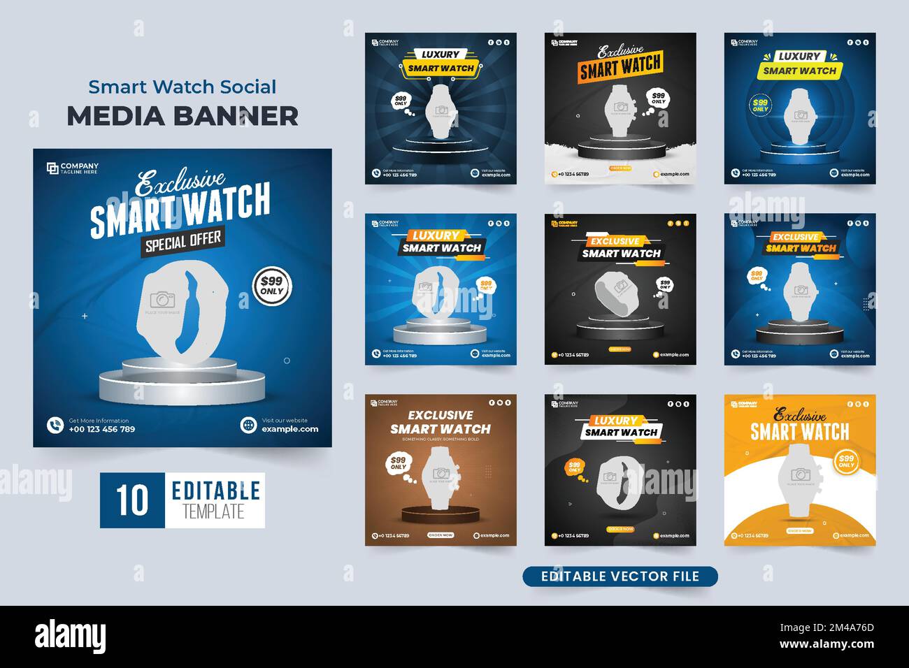 Exclusive watch sale template collection for social media marketing ...