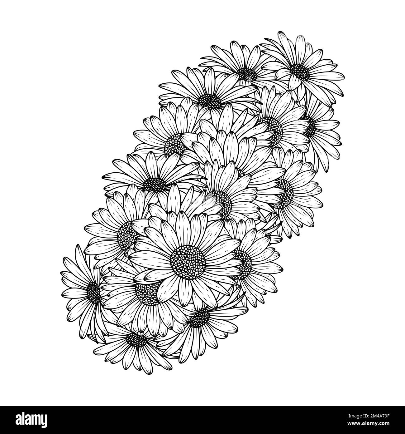 daisy flower zen doodle art design in detailed clip art vector graphic ...