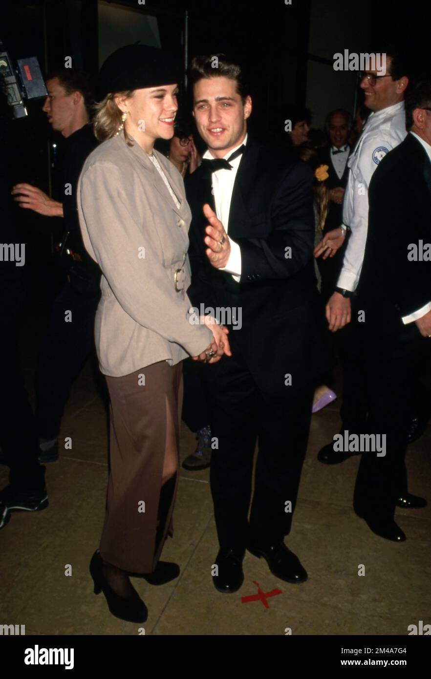 Jason Priestley and Christine Elise at the 50th Annual Golden Globe ...
