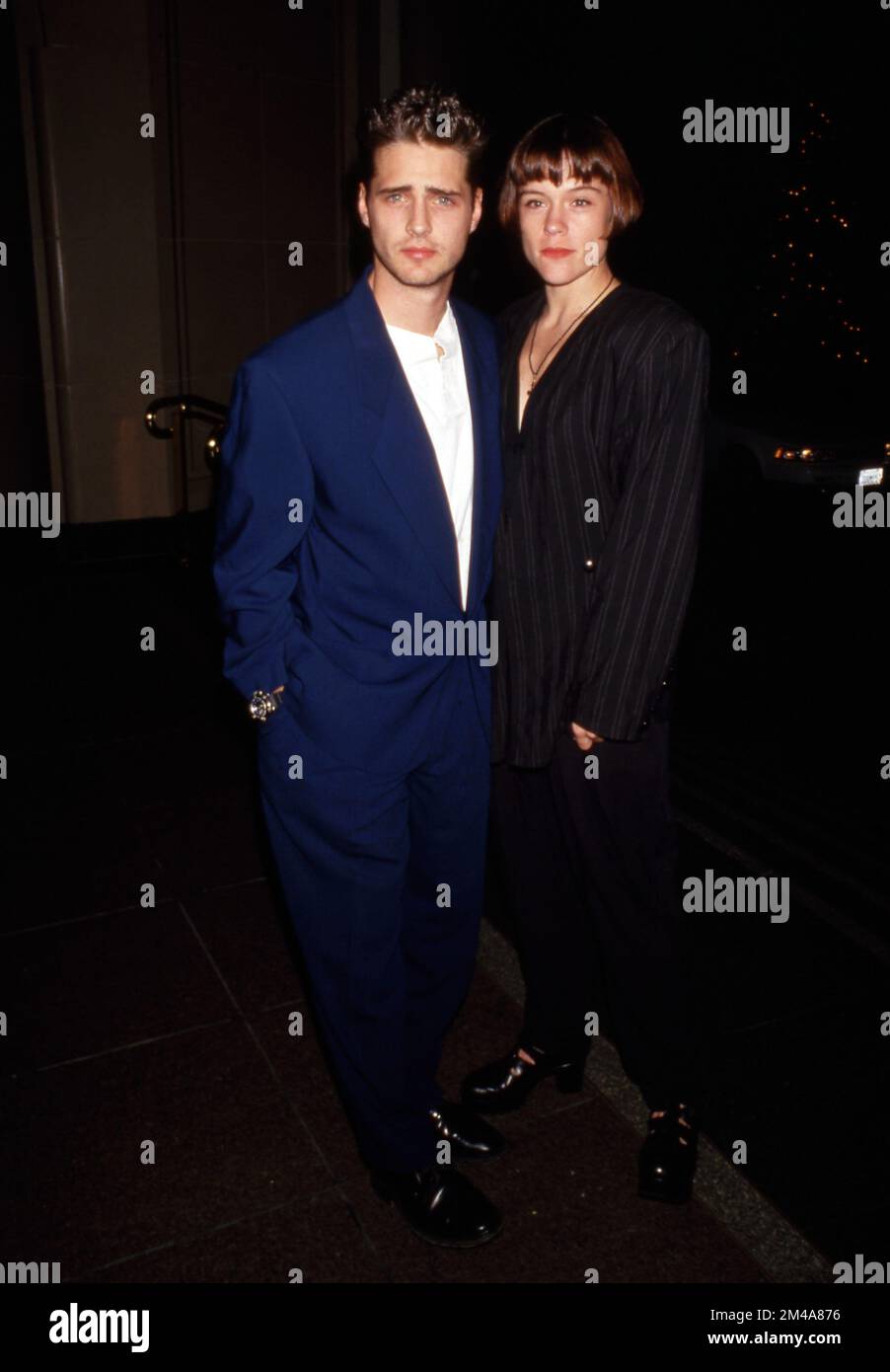 Jason Priestley and Christine Elise at the Aaron Spelling's Holiday ...