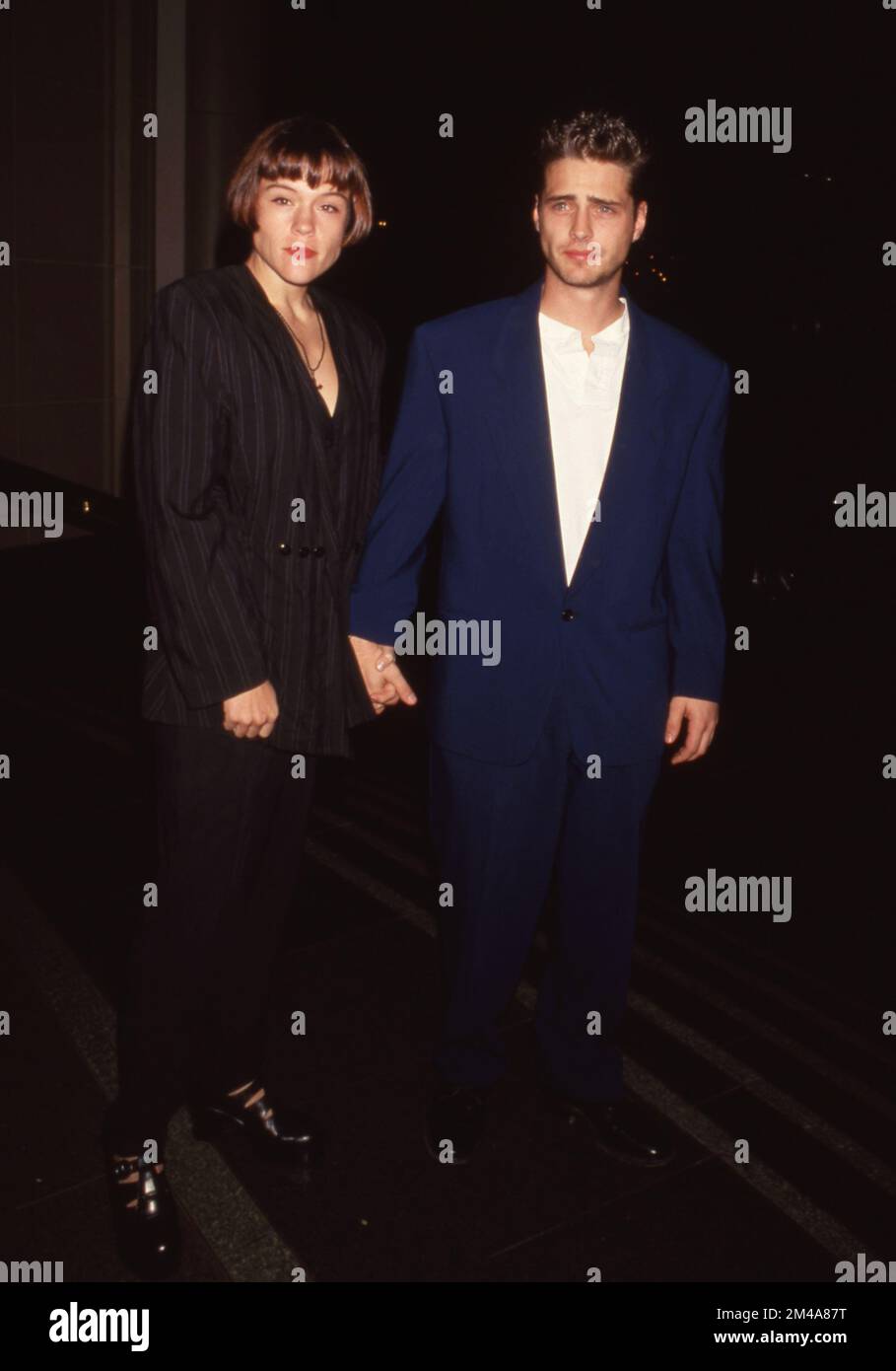 Jason Priestley and Christine Elise at the Aaron Spelling's Holiday ...