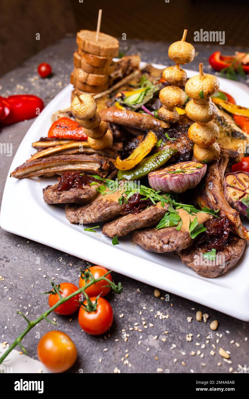 Collage assortment sausage meat hi-res stock photography and images - Alamy
