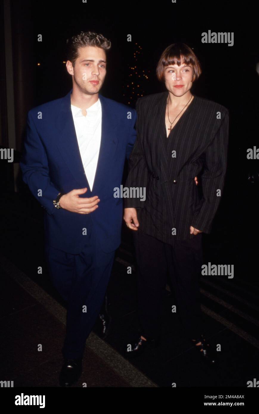 Jason Priestley and Christine Elise at the Aaron Spelling's Holiday ...