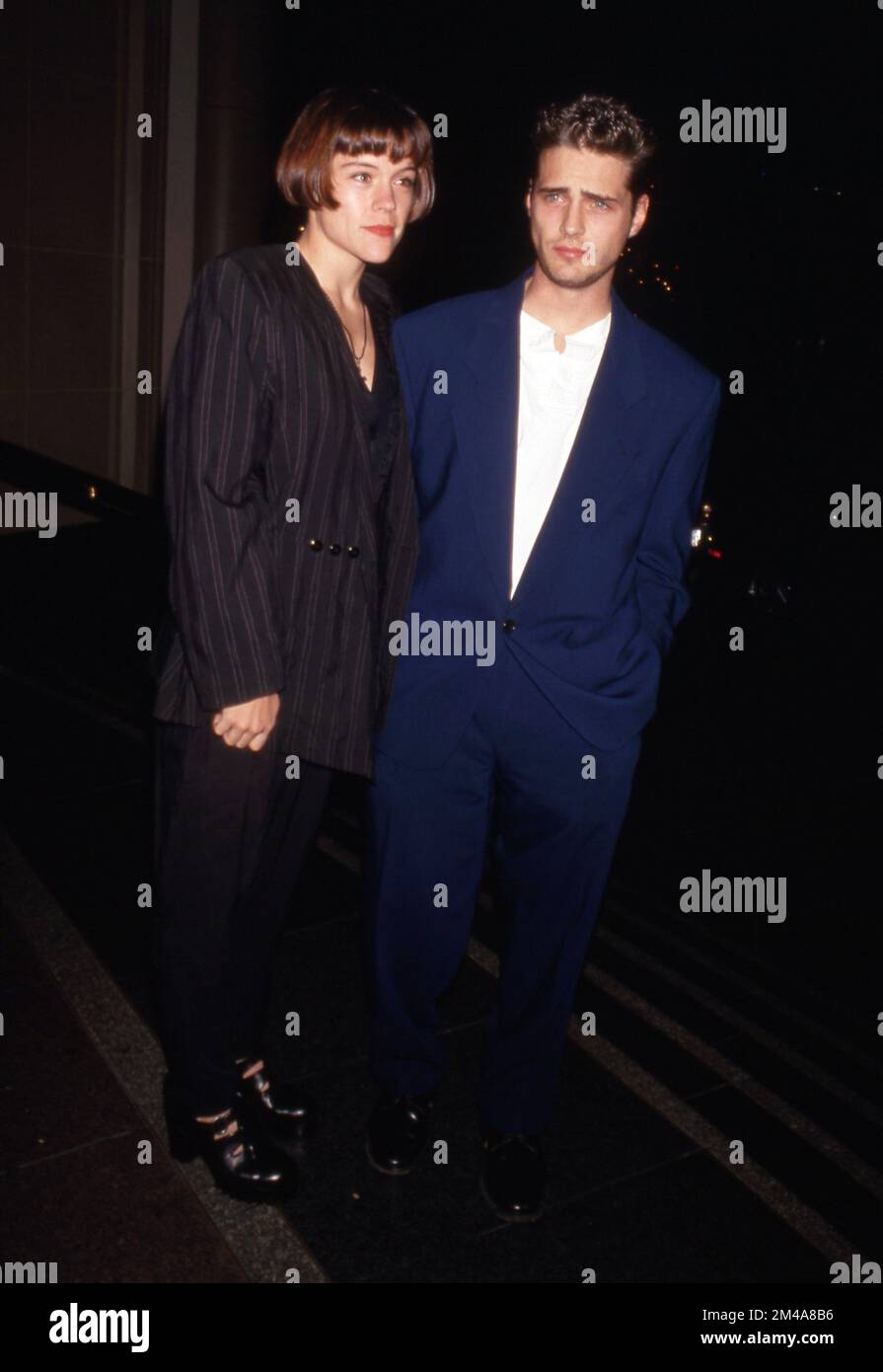 Jason Priestley and Christine Elise at the Aaron Spelling's Holiday ...
