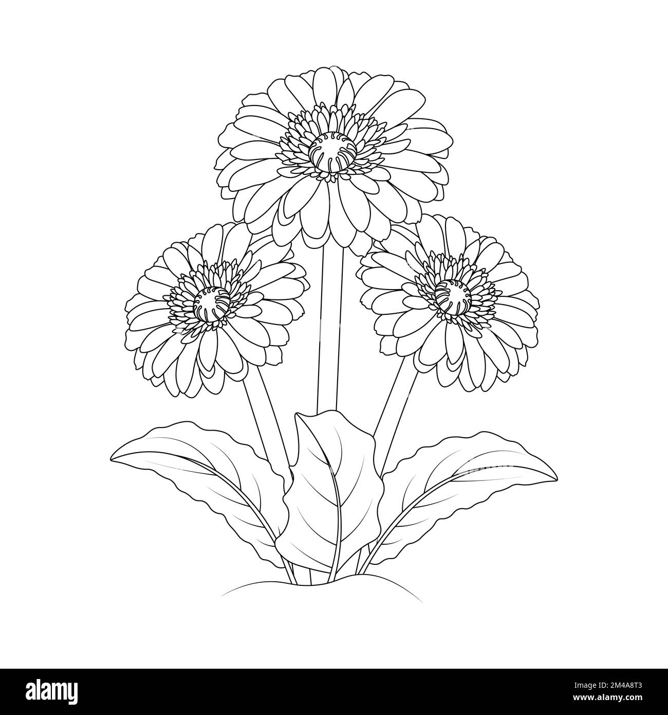 daisy flower drawing kids coloring page with pencil line art design in ...