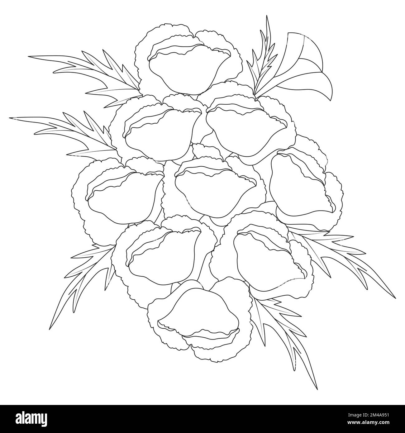 poppy flower doodle art design of coloring page with detailed line art ...