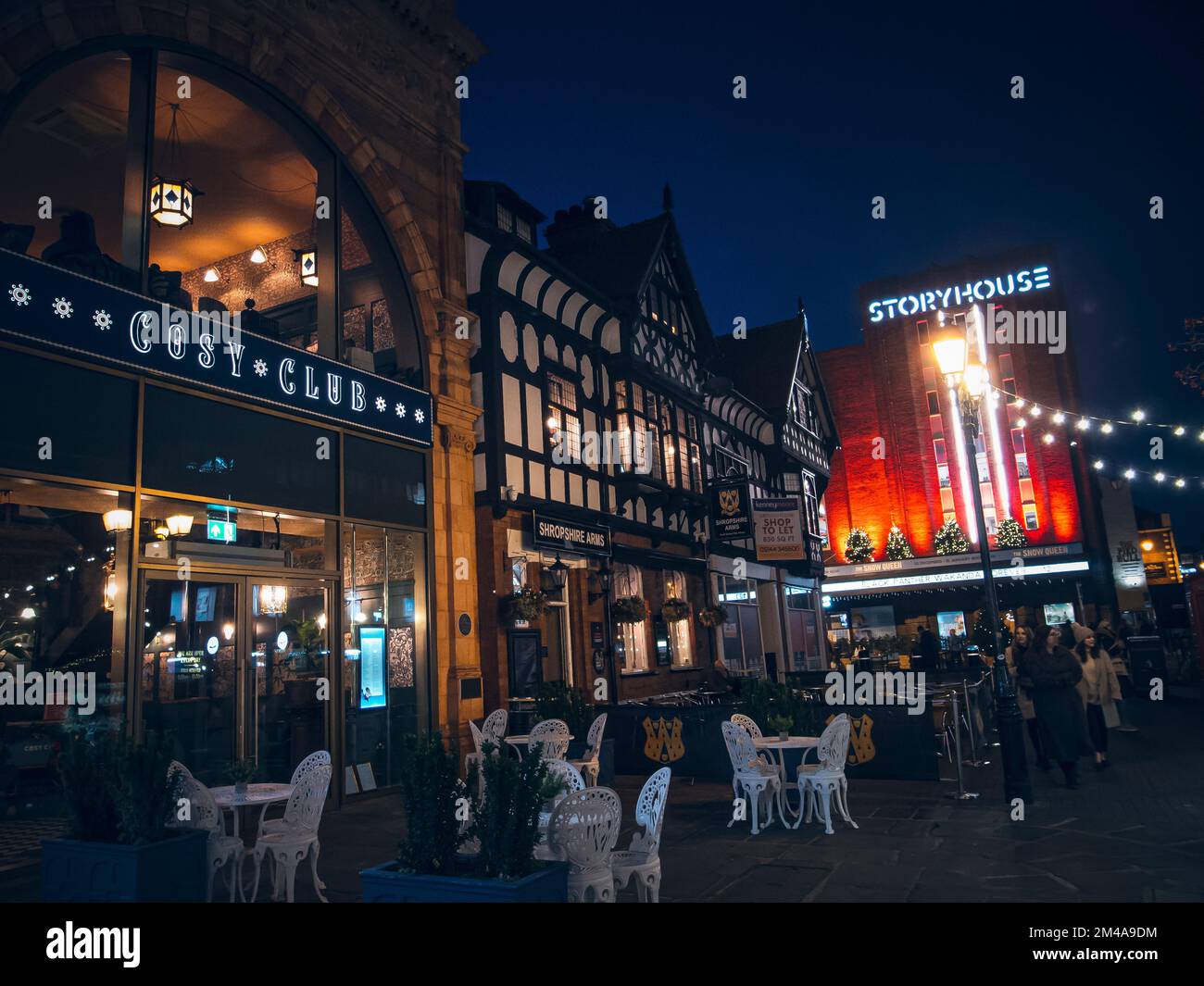 Chester's Storyhouse at night illuminated Stock Photo - Alamy